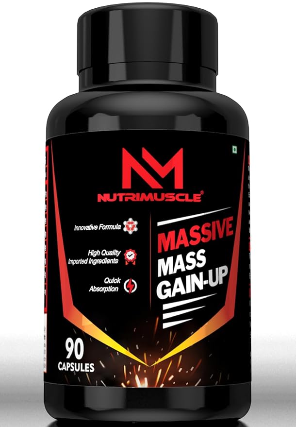 Nutrimuscle Massive Mass Gain Up Capsules - 90 Capsules - Contains Only ...