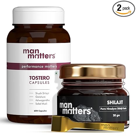 Man Matters 100% Pure Shilajit Resin (20g) & Shilajit Capsules (60 ...
